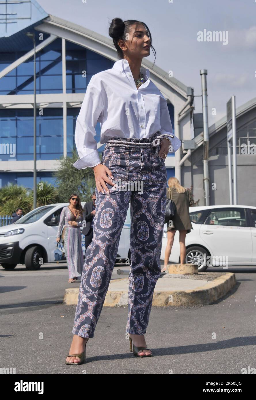Elisa Maino street style outfit before Etro Fashion Show at Milan ...