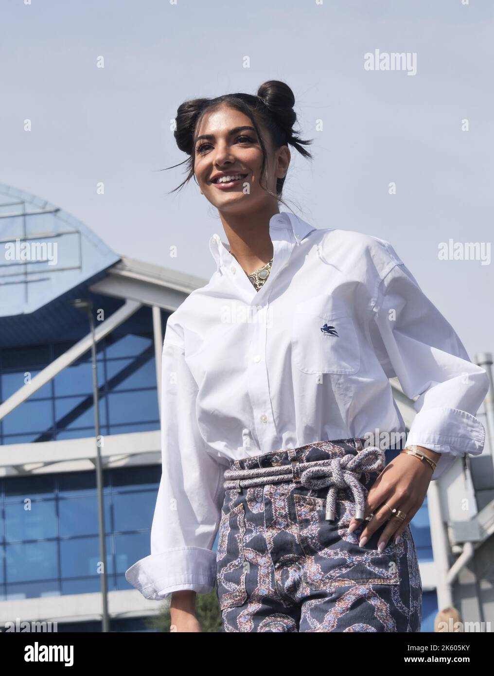 Elisa Maino street style outfit before Etro Fashion Show at Milan ...