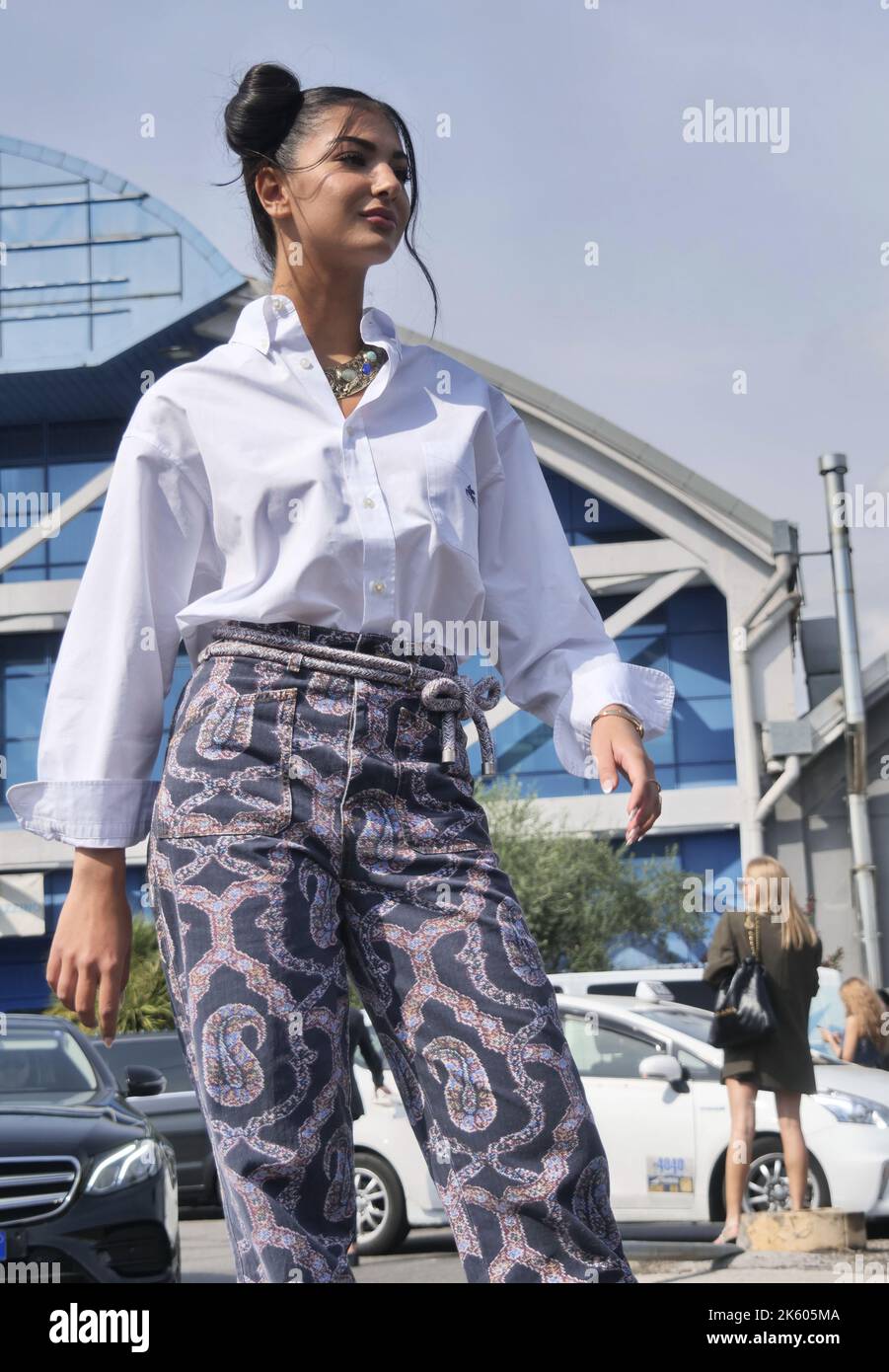 Elisa Maino street style outfit before Etro Fashion Show at Milan ...