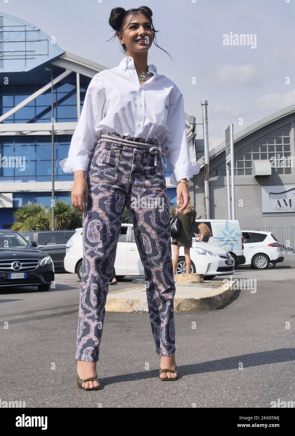Elisa Maino street style outfit before Etro Fashion Show at Milan ...