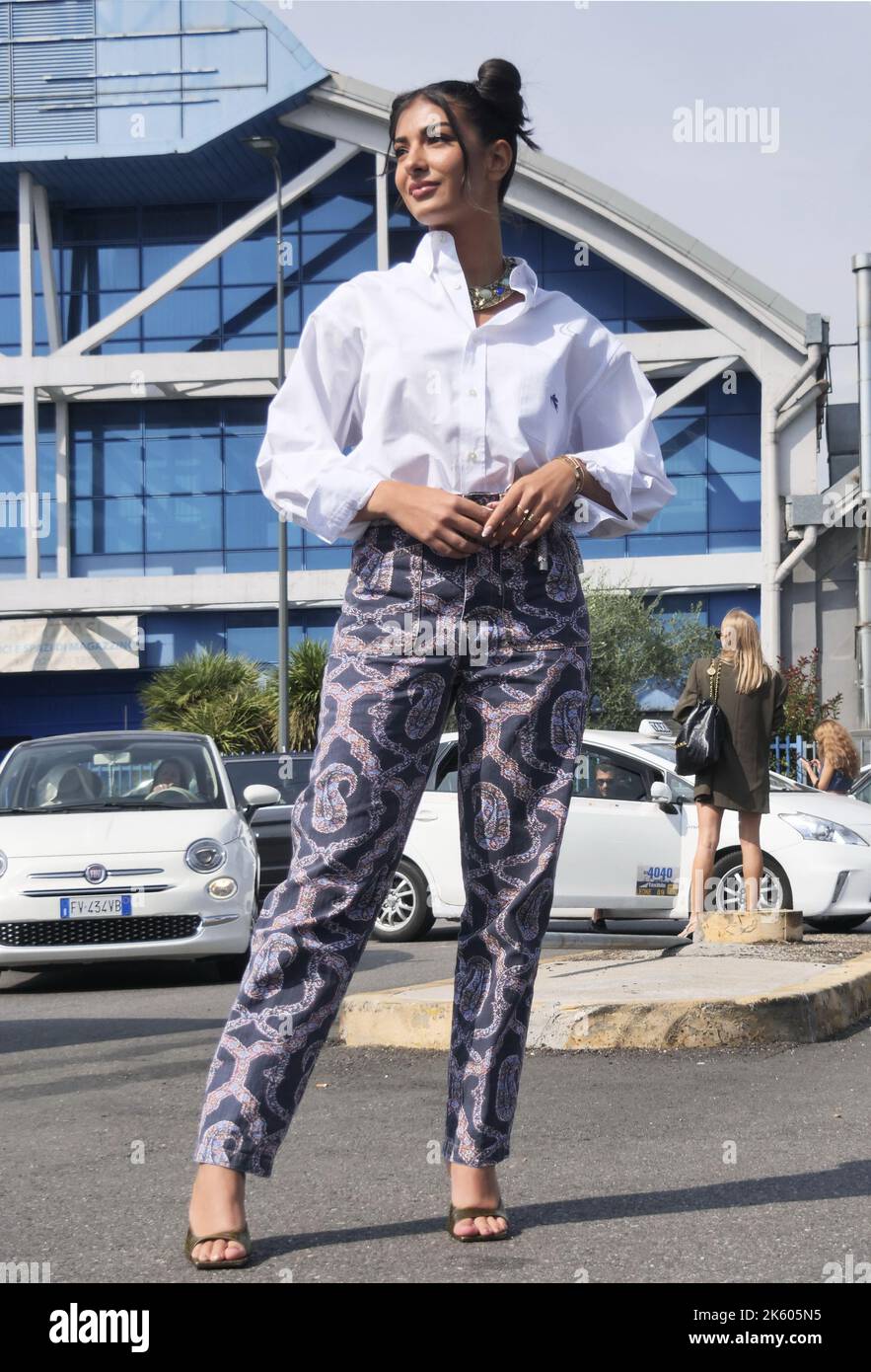 Elisa Maino street style outfit before Etro Fashion Show at Milan ...