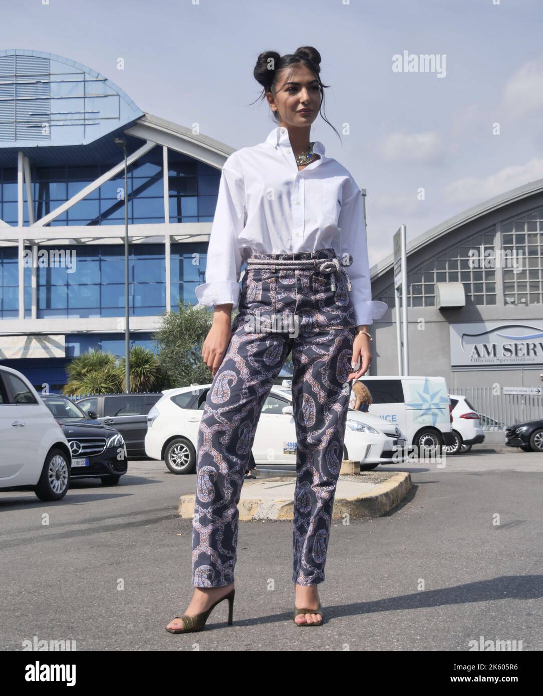 Elisa Maino street style outfit before Etro Fashion Show at Milan ...