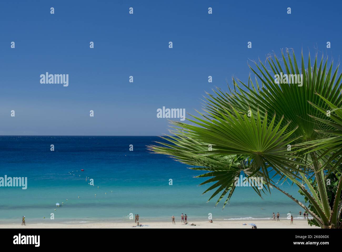 Aerial view on the beach in Playa del Matorral in Morro Jable, Canary ...