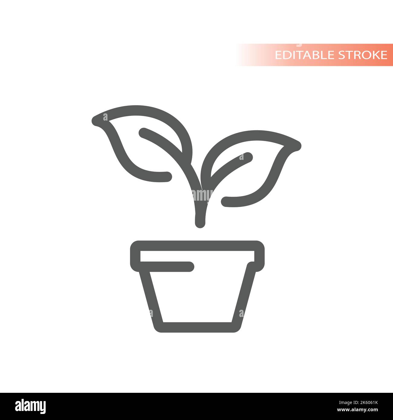 Plant in a pot line vector icon. Gardening and growth outlined symbol ... Plant in a pot line vector icon. Gardening and growth outlined symbol ...