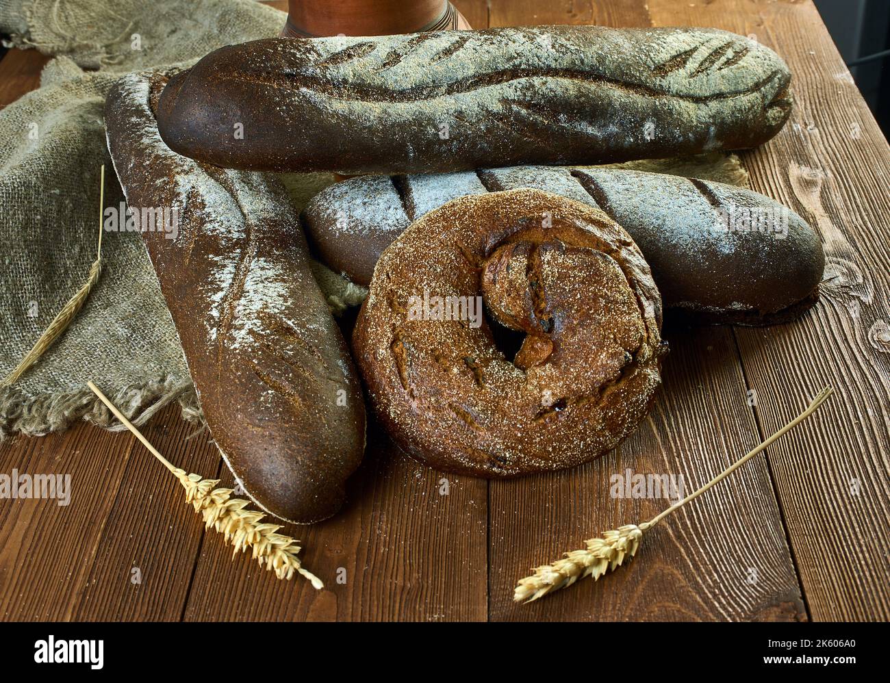 Baltic bread bakery products assortment close up Stock Photo - Alamy