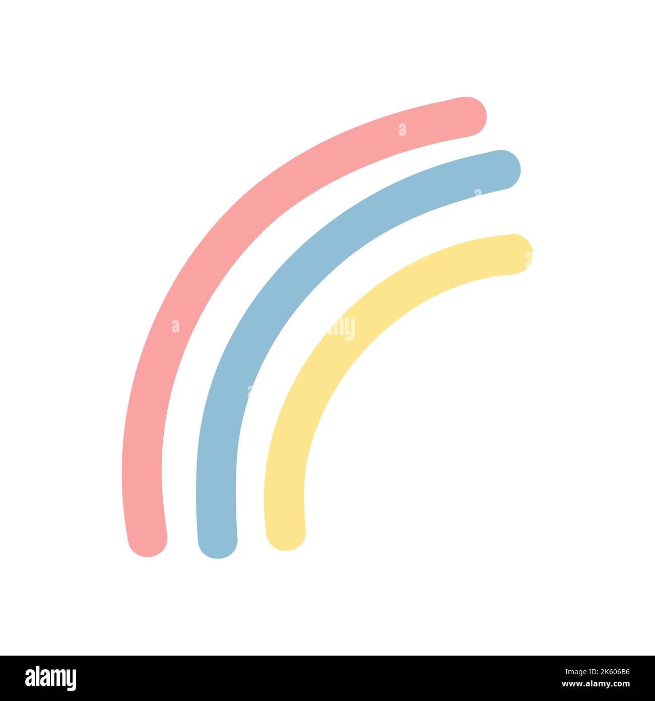 Hand drawn cute cartoon rainbow. Vector illustration of modern ...