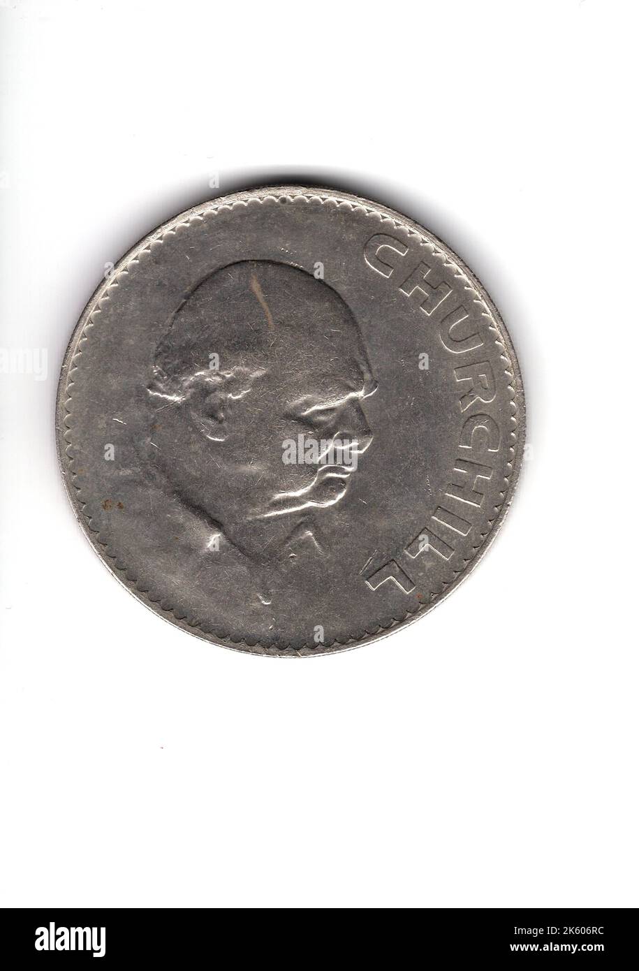 Vintage Great Britain coin featuring Sir Winston Churchill Stock Photo ...
