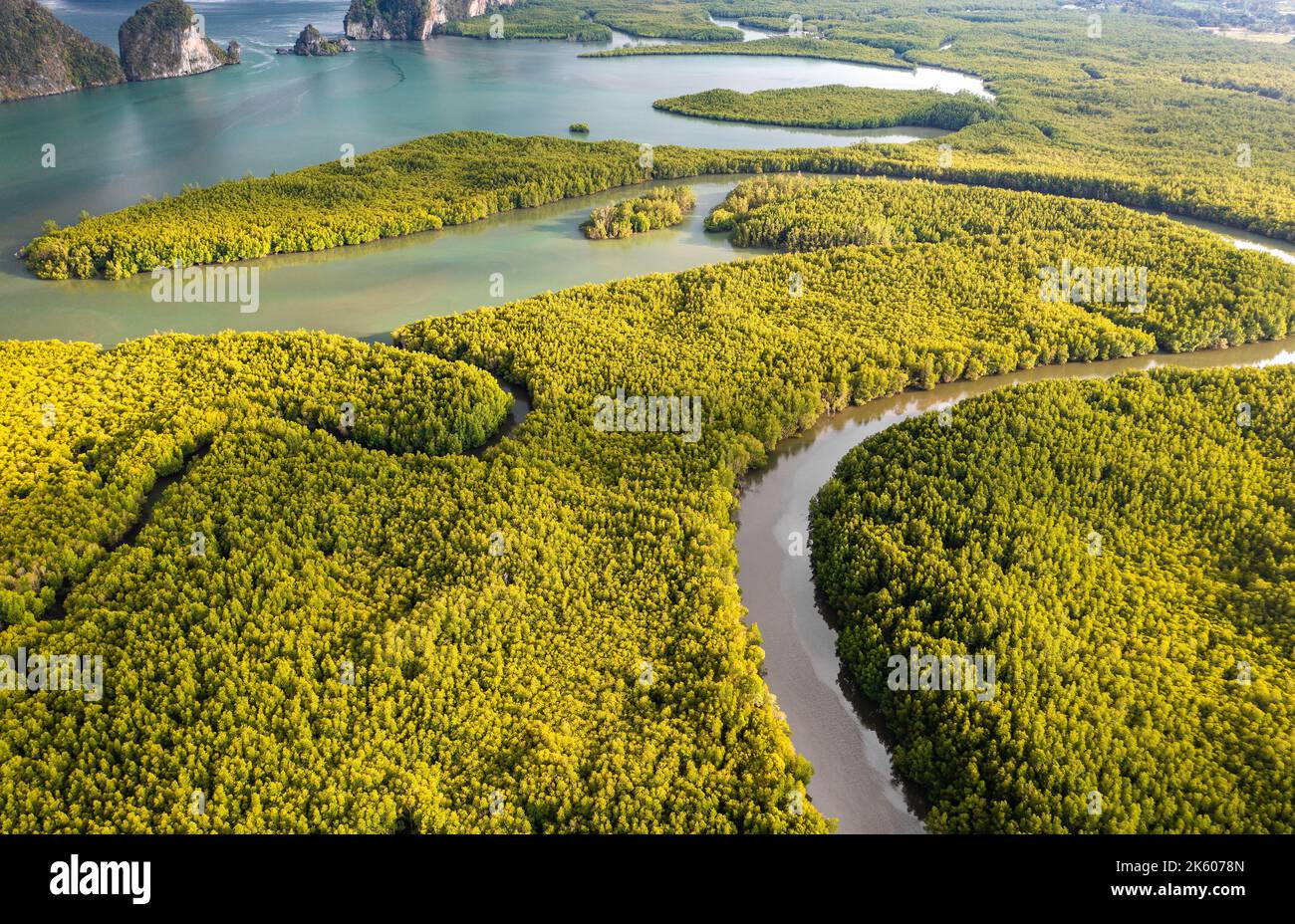 Aerial view of Samet Nangshe Viewpoint at sunset during rainy season ...