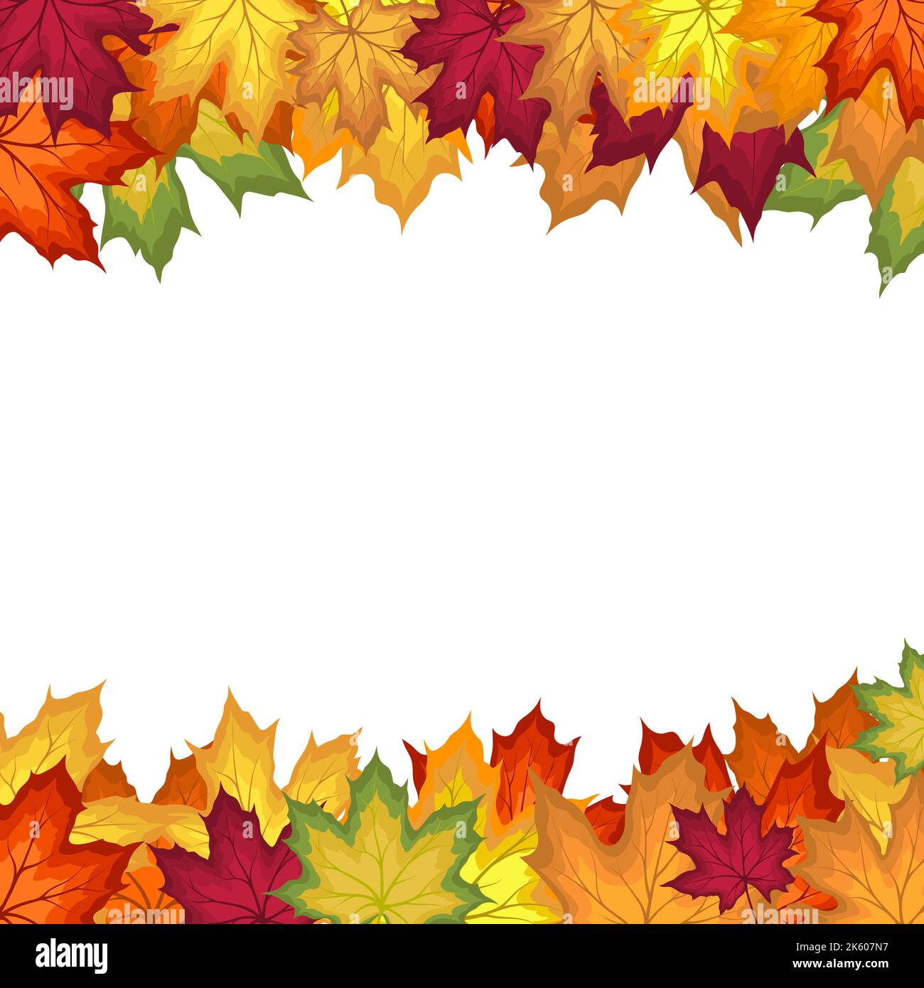 Autumn Frame With Blowing Maple Leaves Over White Background. Elegant ...