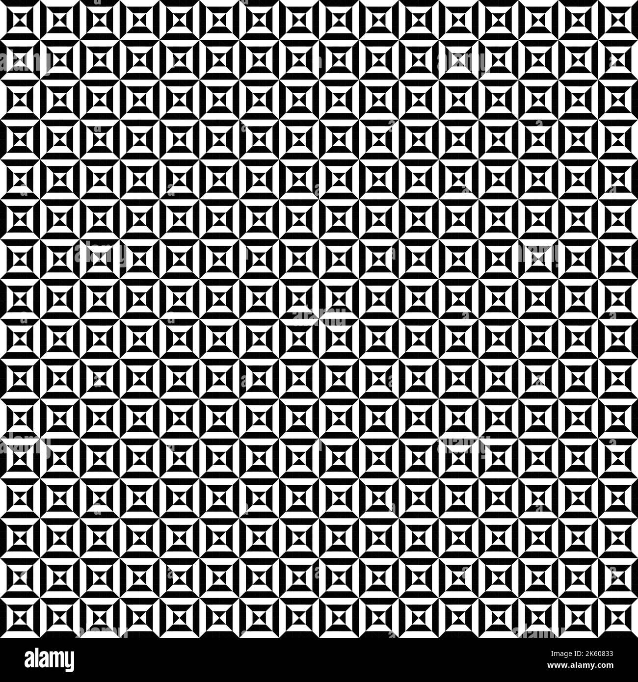 Abstract op art seamless pattern. Decorative black and white optical ...
