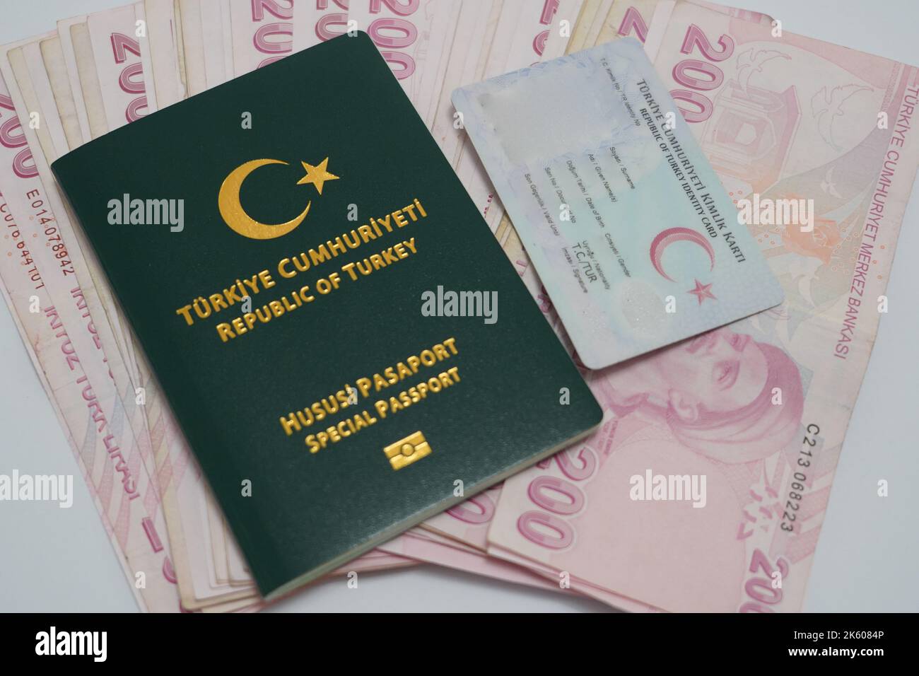 passport with Turkey and Turkish currency, passport and Turkey Identity ...