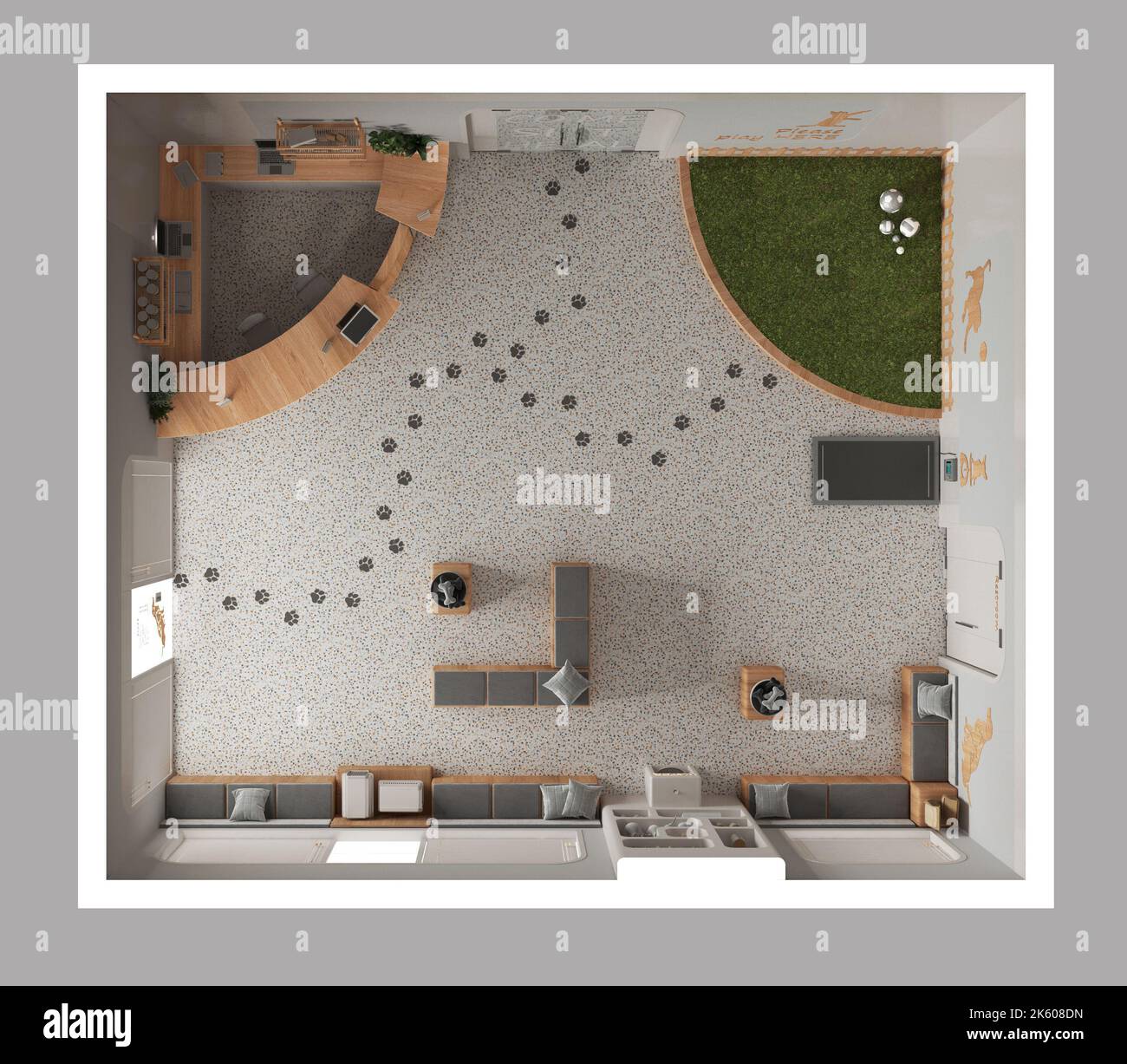 Wooden bench in clinic hi-res stock photography and images - Alamy