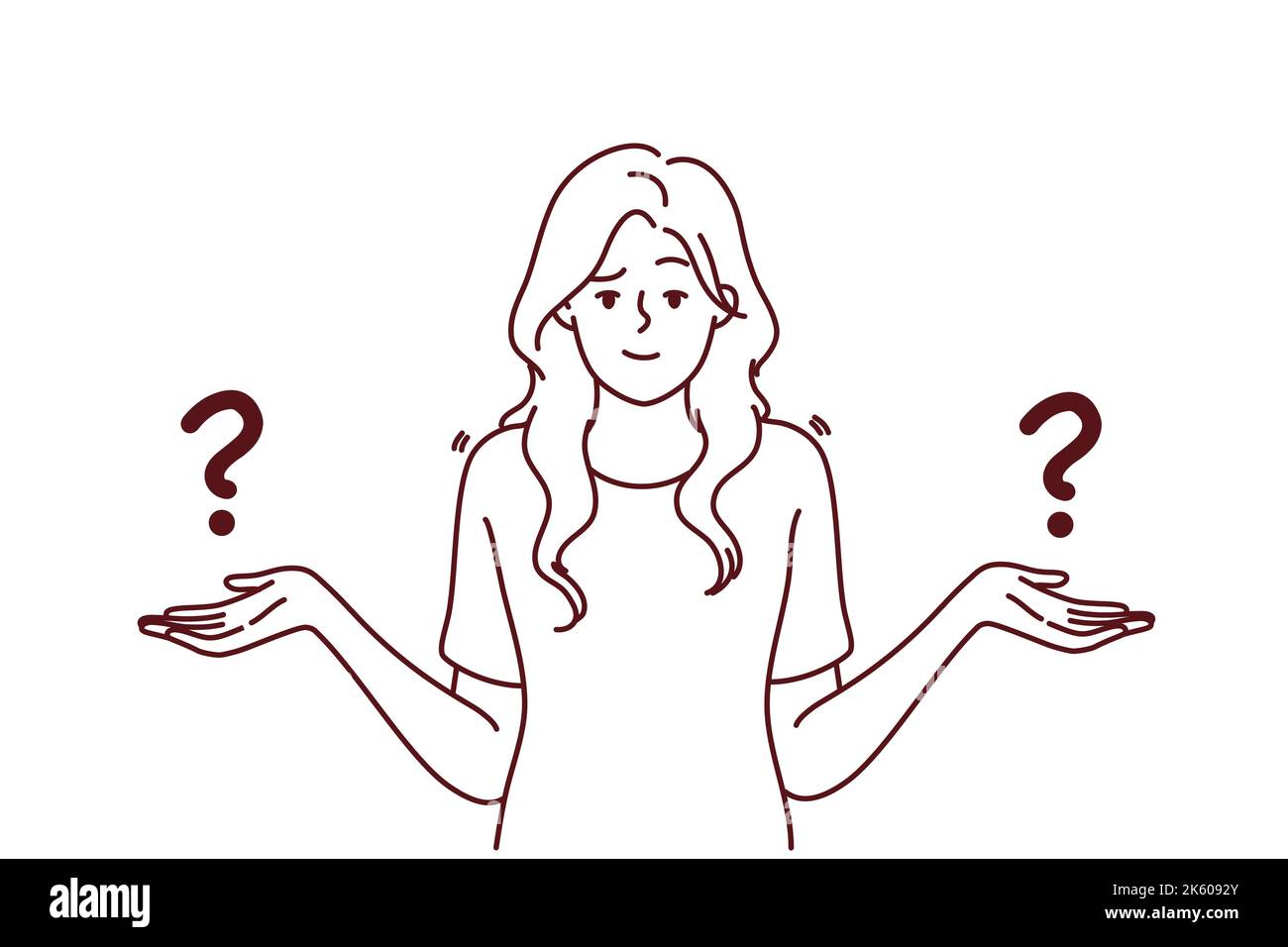 Confused woman feel frustrated making choice or decision. Distressed ...