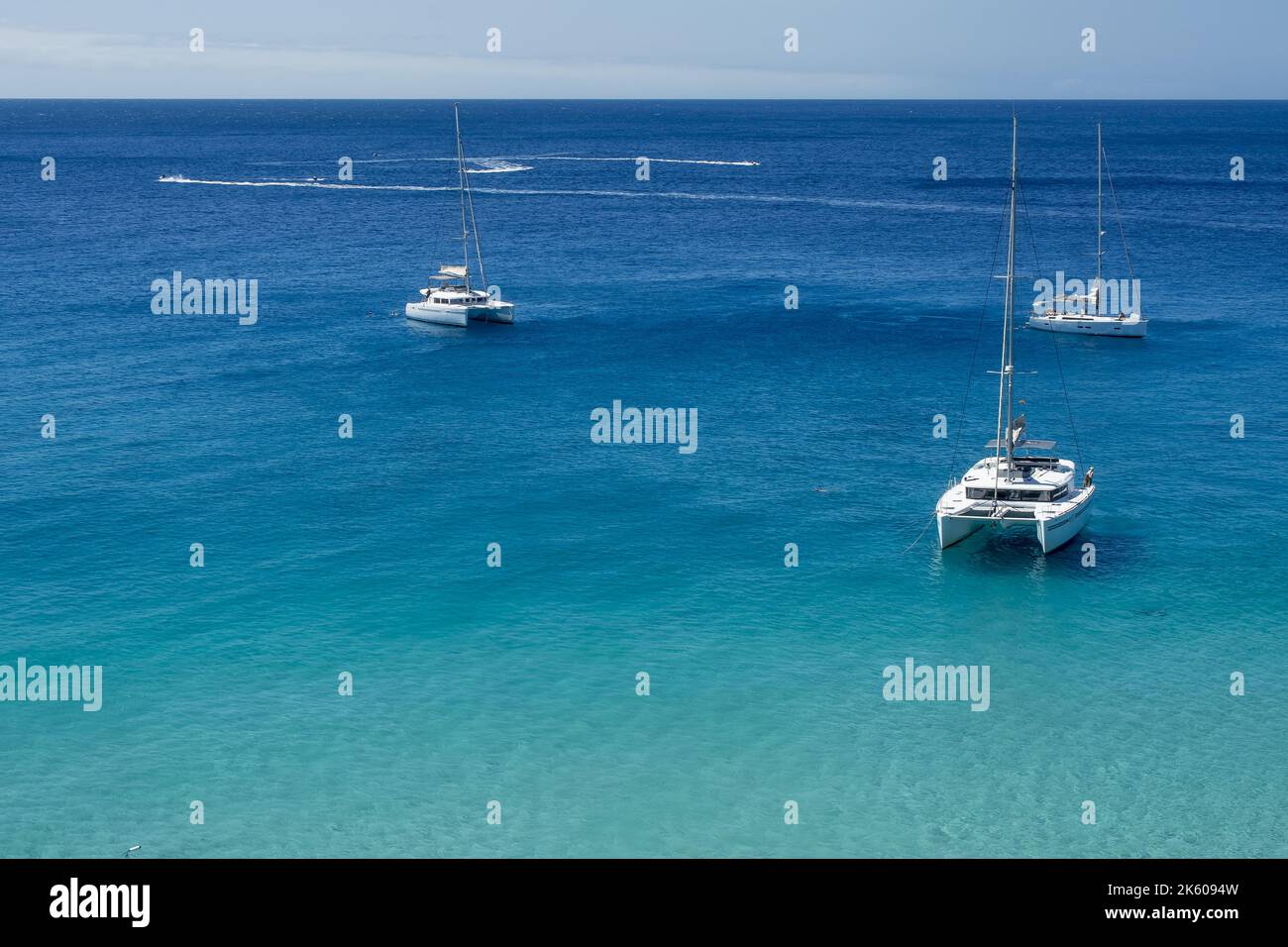 Aerial view on the beach in Playa del Matorral in Morro Jable, Canary ...