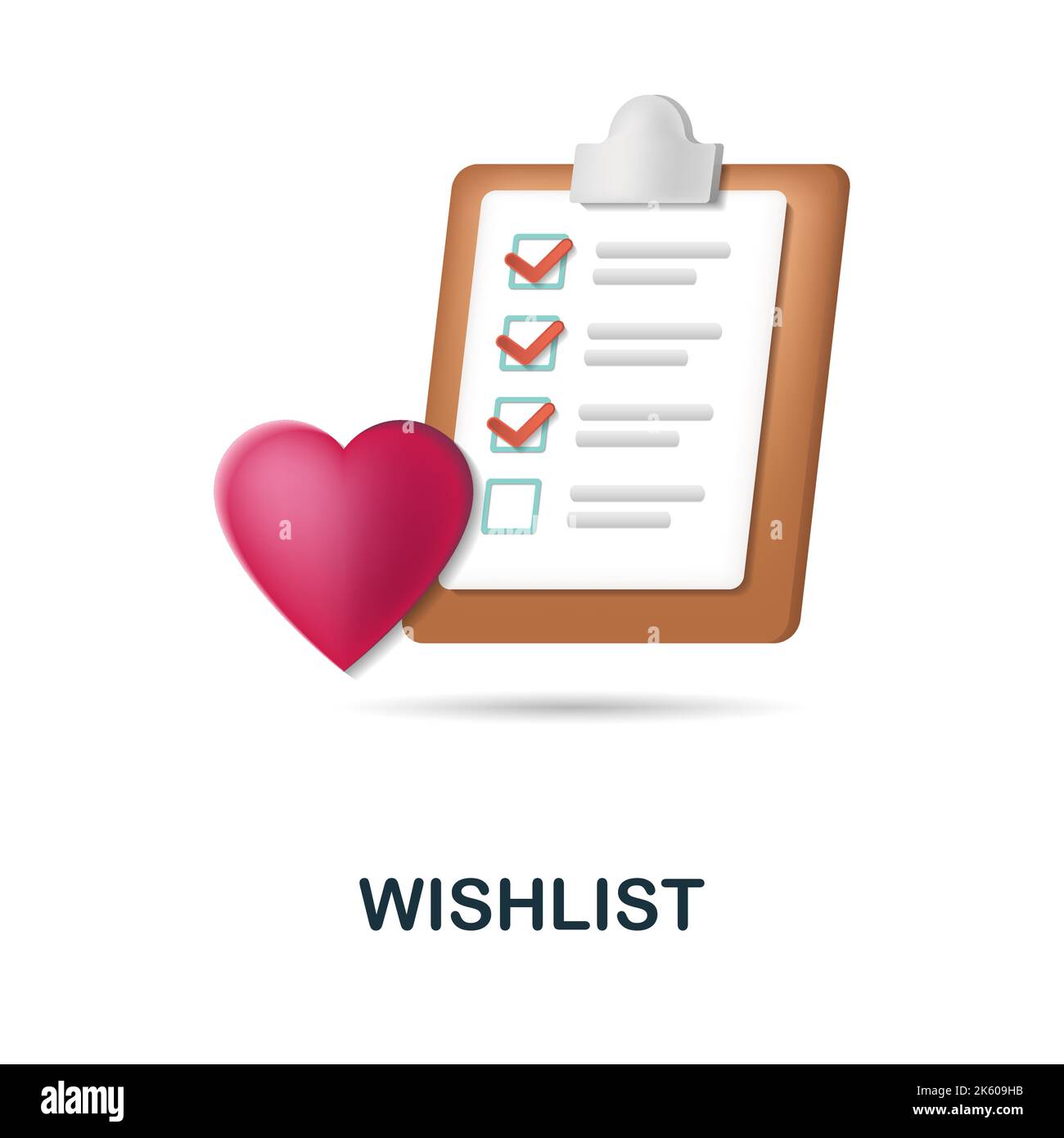Wishlist icon. 3d illustration from online store collection. Creative ...