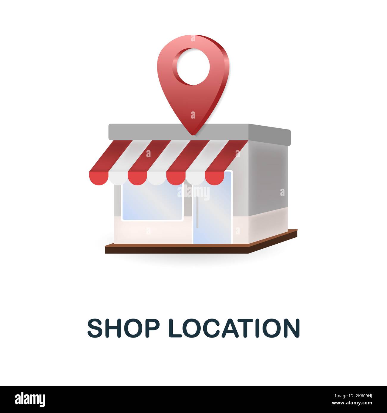 Shop Location icon. 3d illustration from online store collection ...