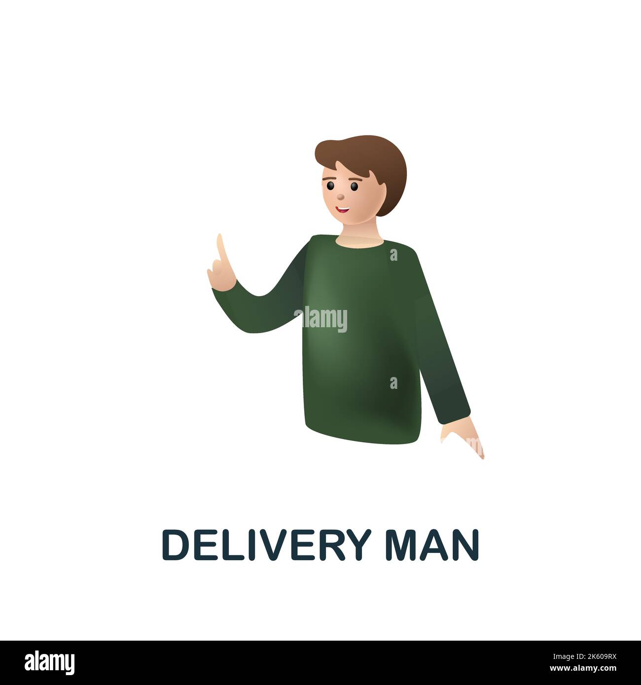 Delivery Man icon. 3d illustration from online store collection ...
