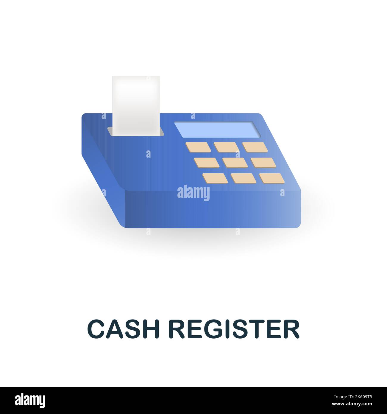 Cash Register icon. 3d illustration from online store collection ...
