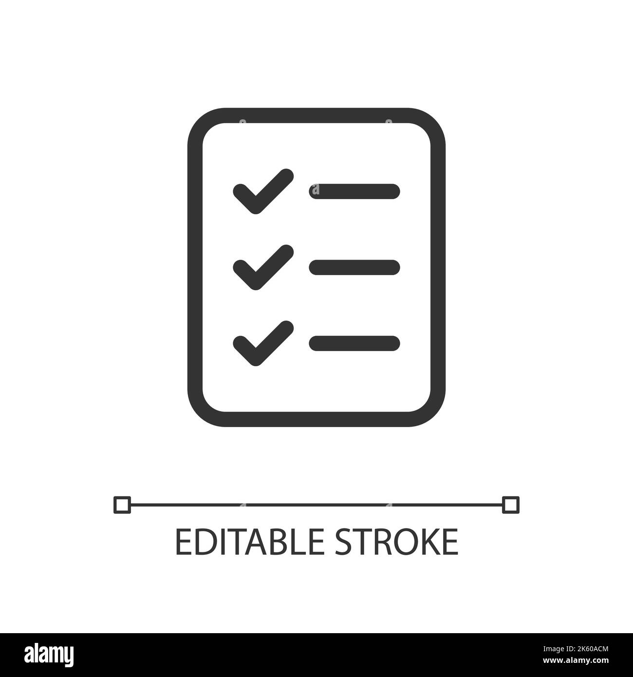 Checklist of completed tasks pixel perfect linear ui icon Stock Vector Image & Art - Alamy