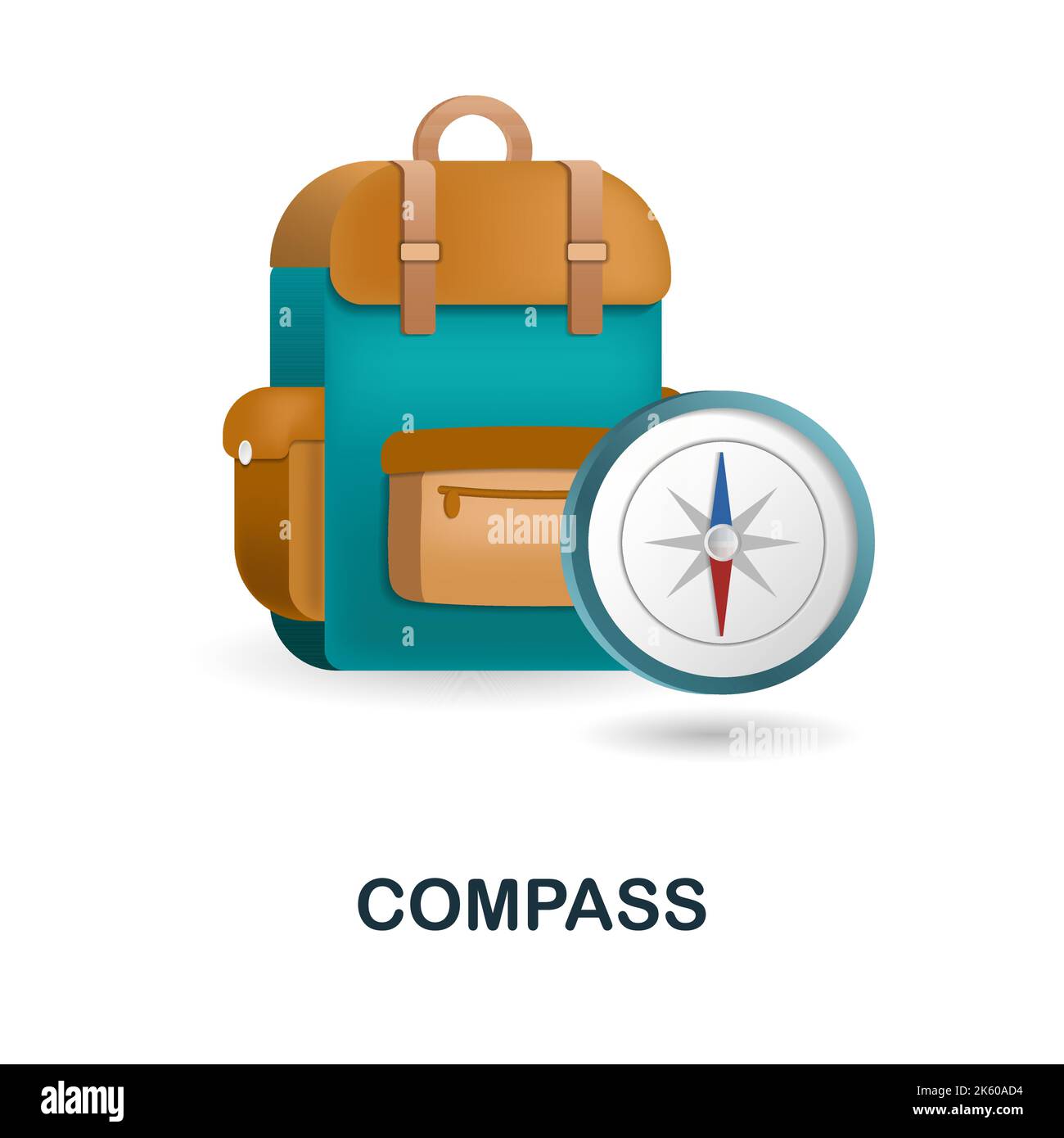 Compass icon. 3d illustration from outdoor recreation collection ...