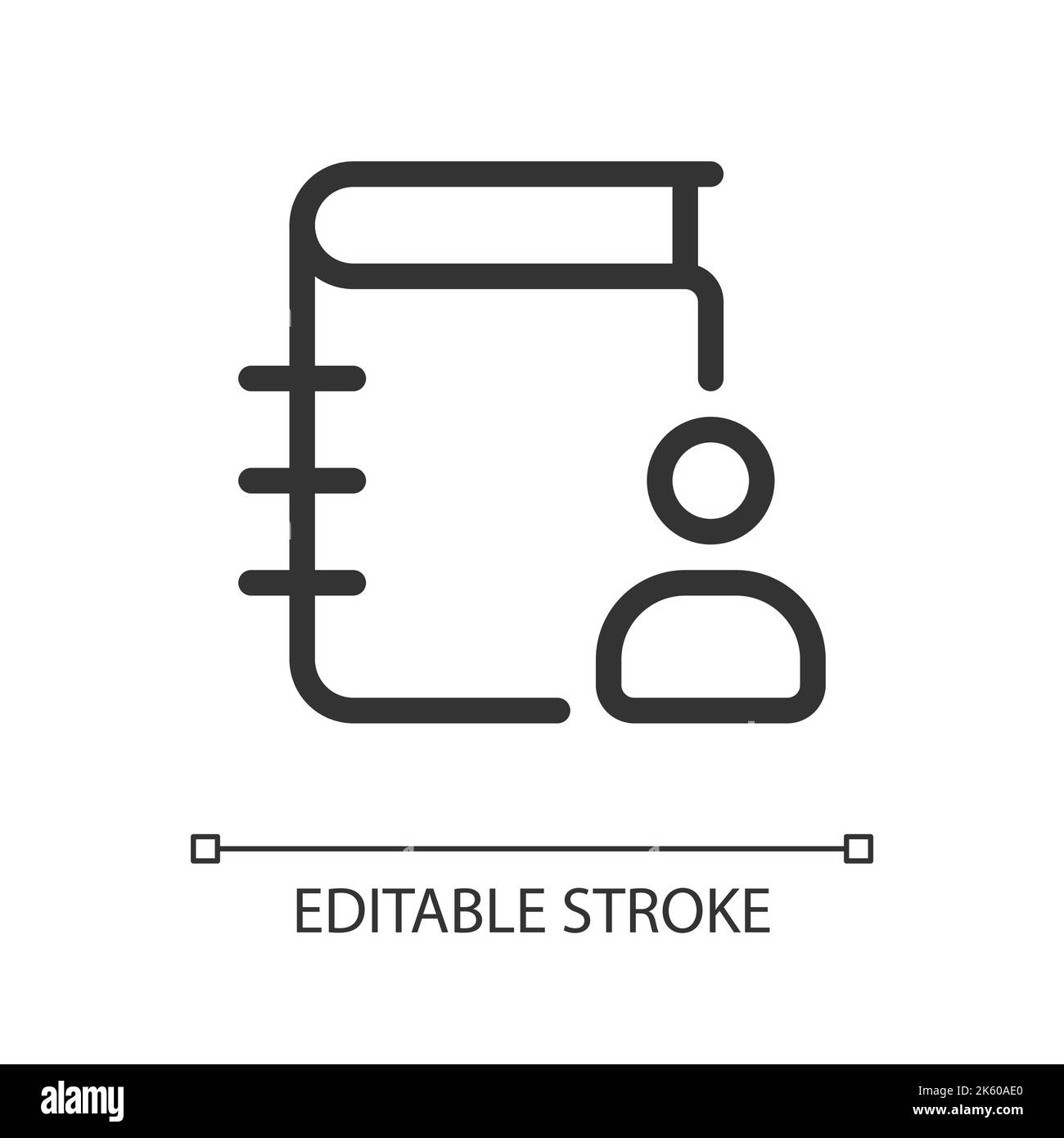 Contact list pixel perfect linear ui icon Stock Vector Image & Art - Alamy