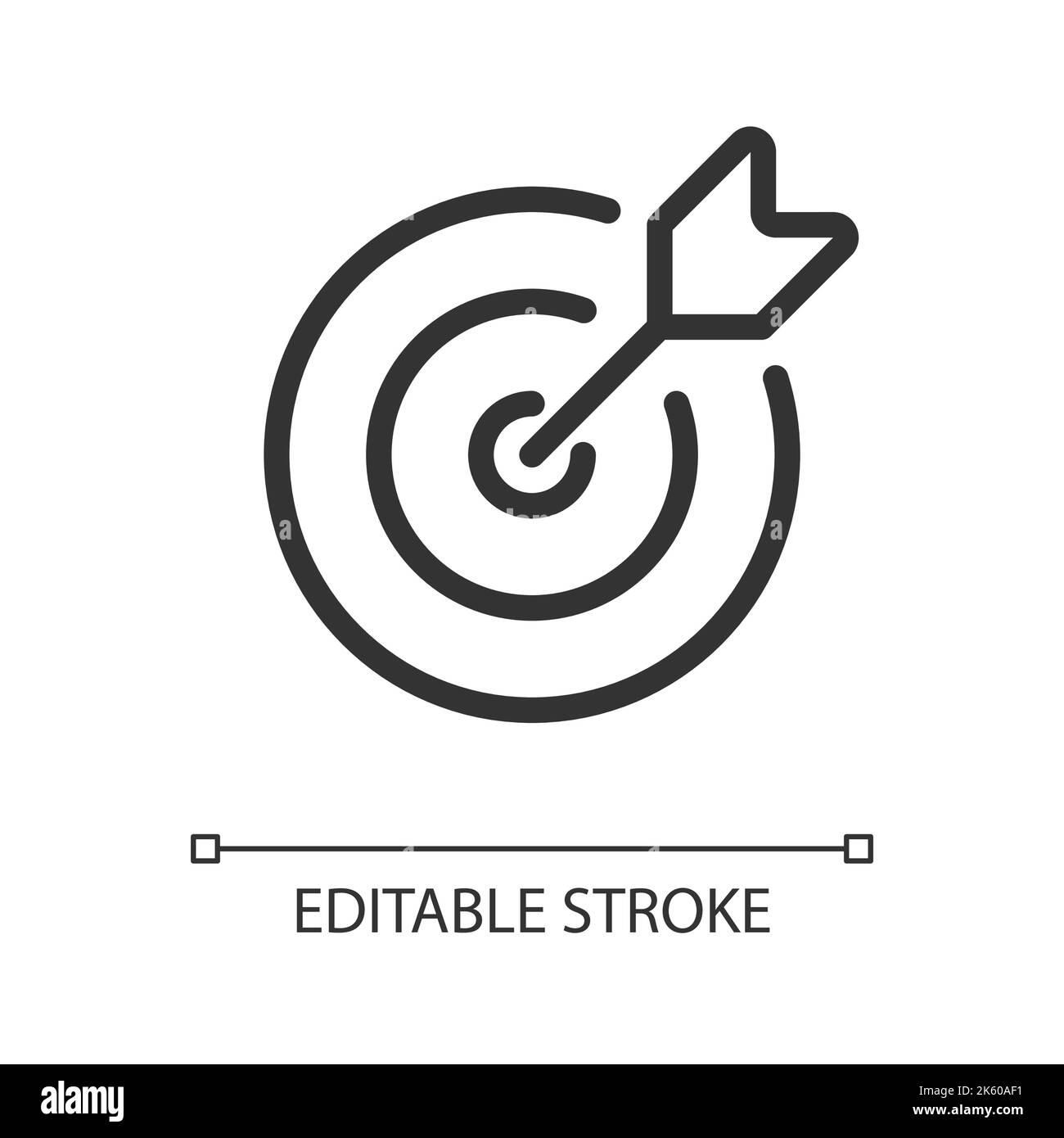 Reaching target pixel perfect linear ui icon Stock Vector Image & Art ...