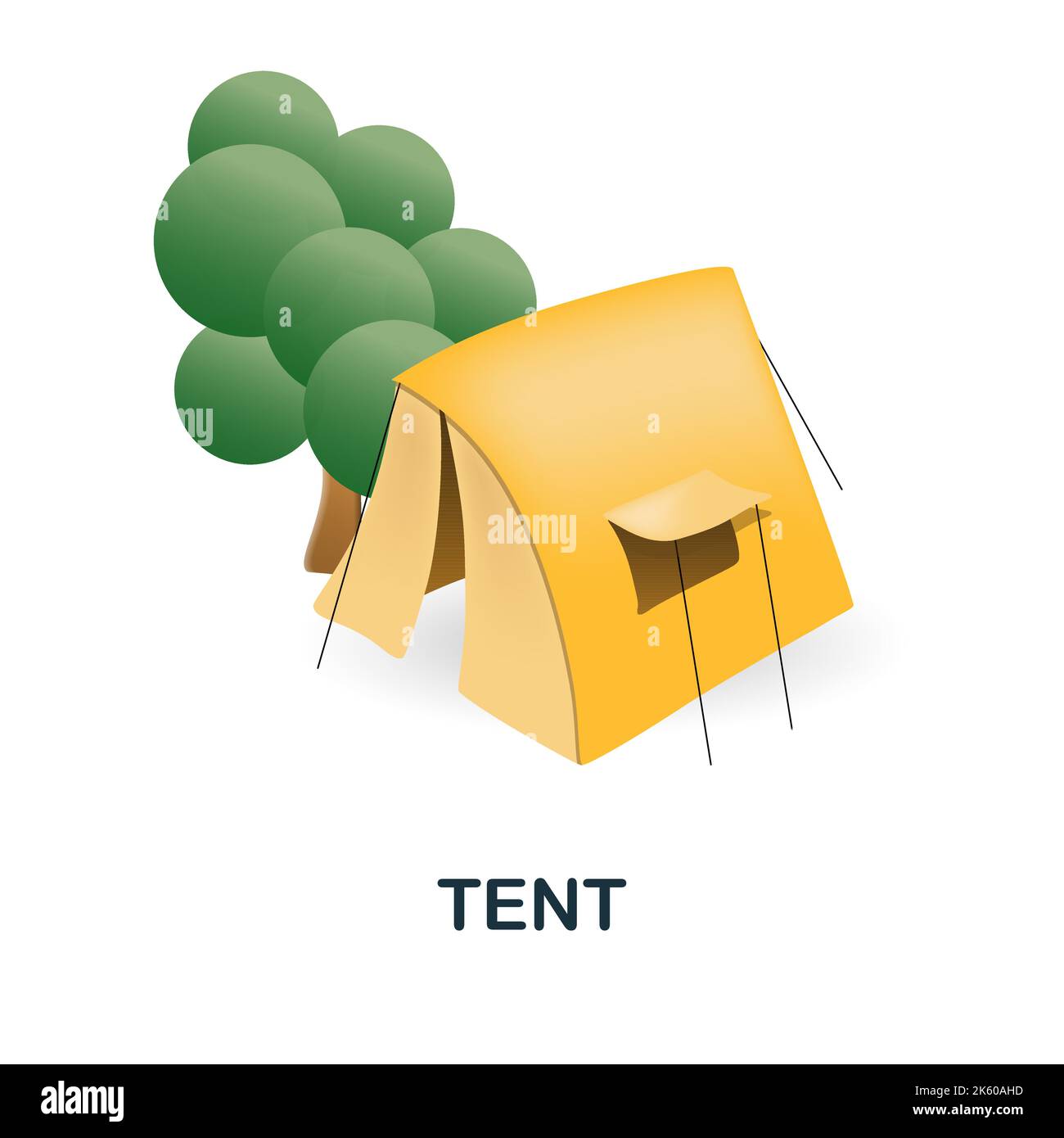Tent icon. 3d illustration from outdoor recreation collection. Creative ...