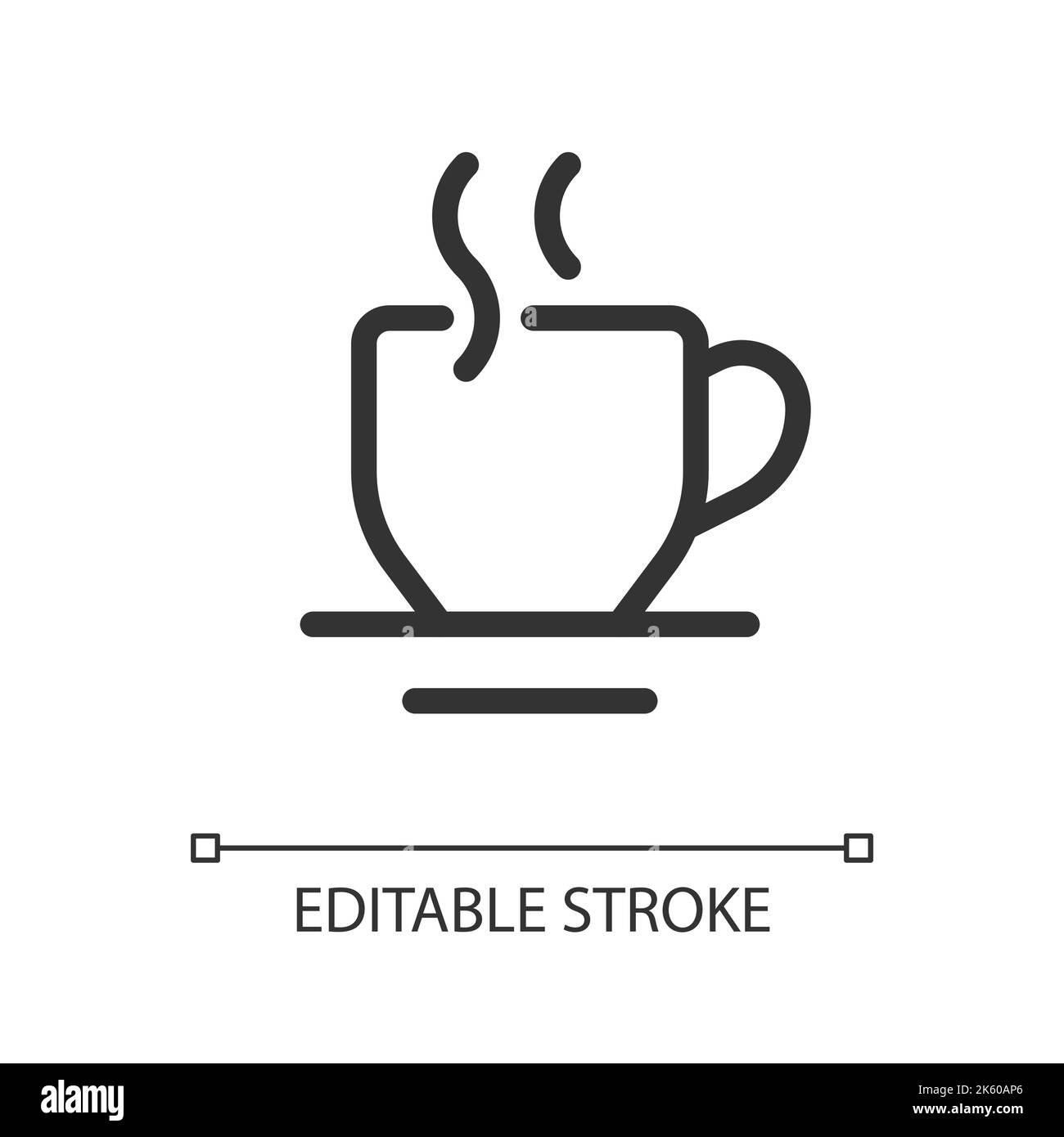 Hot beverage pixel perfect linear ui icon Stock Vector Image & Art - Alamy