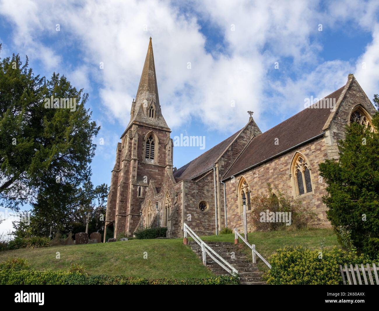 The church of St Lawrence, Lindridge, Worcestershire, UK; built in 1836 ...