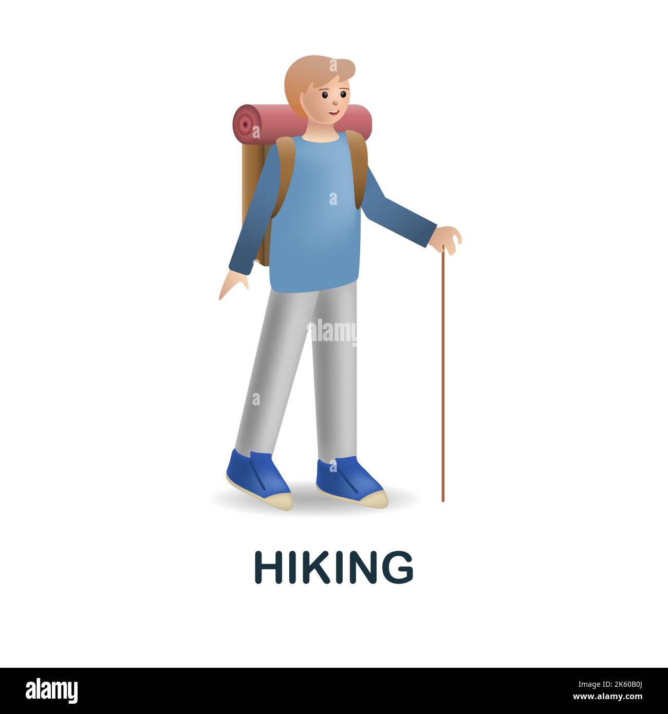 Hiking icon. 3d illustration from outdoor recreation collection ...