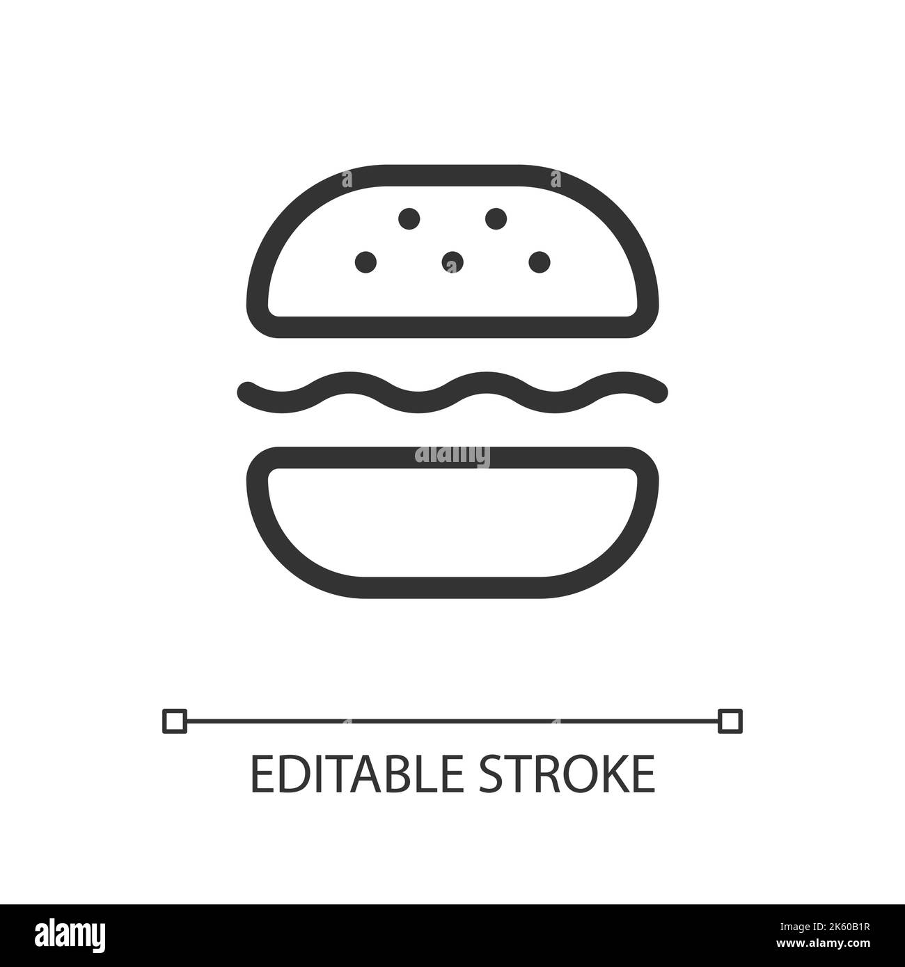 Burger pixel perfect linear ui icon Stock Vector Image & Art - Alamy