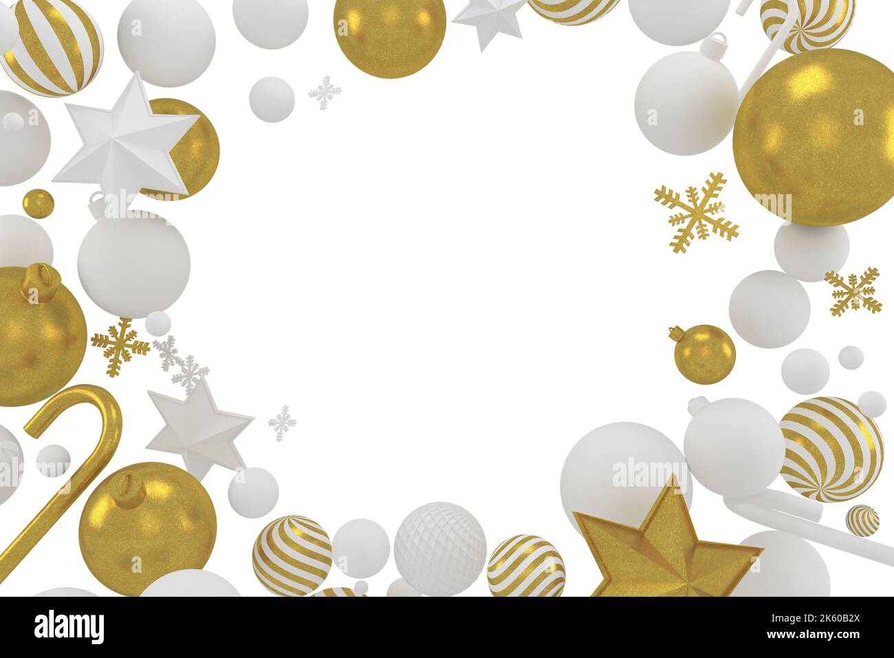 3d Rendering Christmas or new year elements background with decorative ...