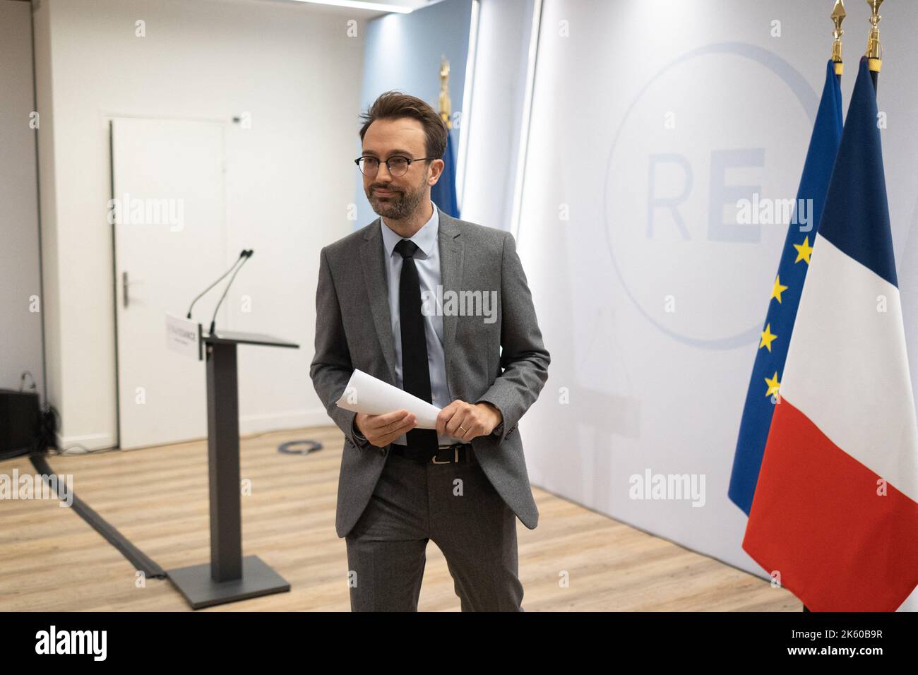 Renaissance spokesperson Loic Signor gives a press conference at the ...