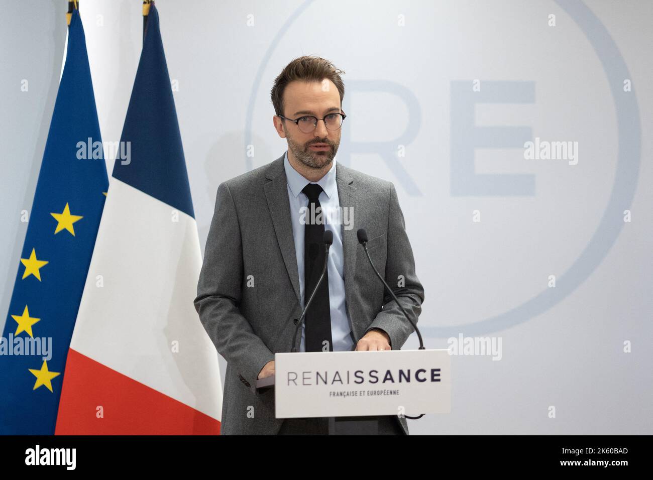 Renaissance spokesperson Loic Signor gives a press conference at the ...