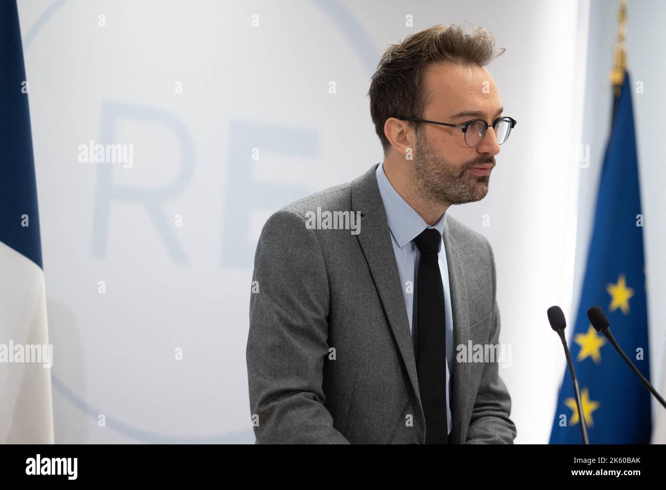 Renaissance spokesperson Loic Signor gives a press conference at the ...