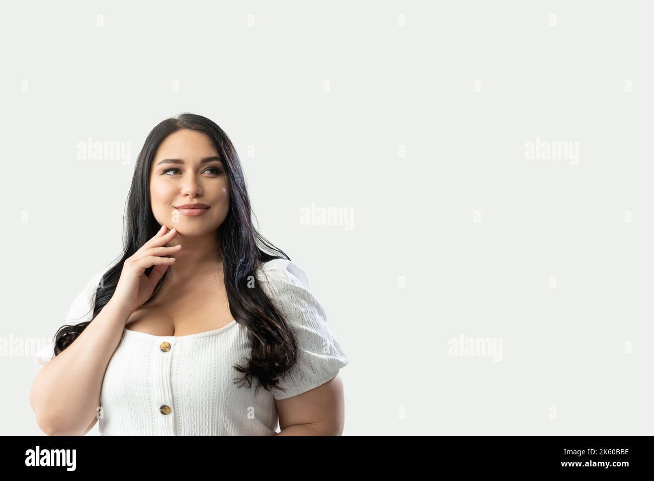 body positive happy woman plus size beauty model Stock Photo - Alamy