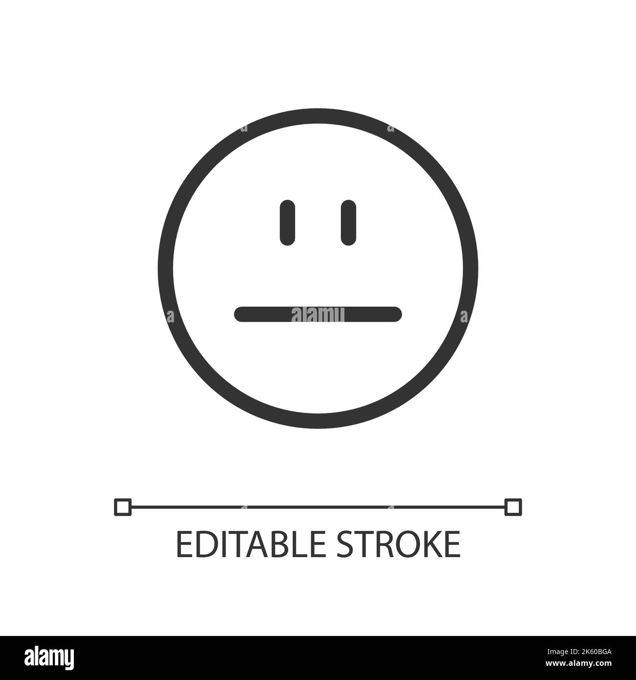 Neutral emoji pixel perfect linear ui icon Stock Vector Image & Art - Alamy