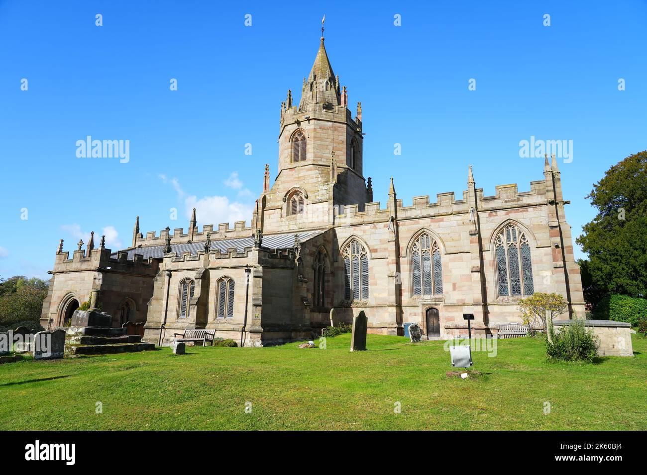 St Bartholomew's Church in the village of Tong in Shropshire, UK Stock ...