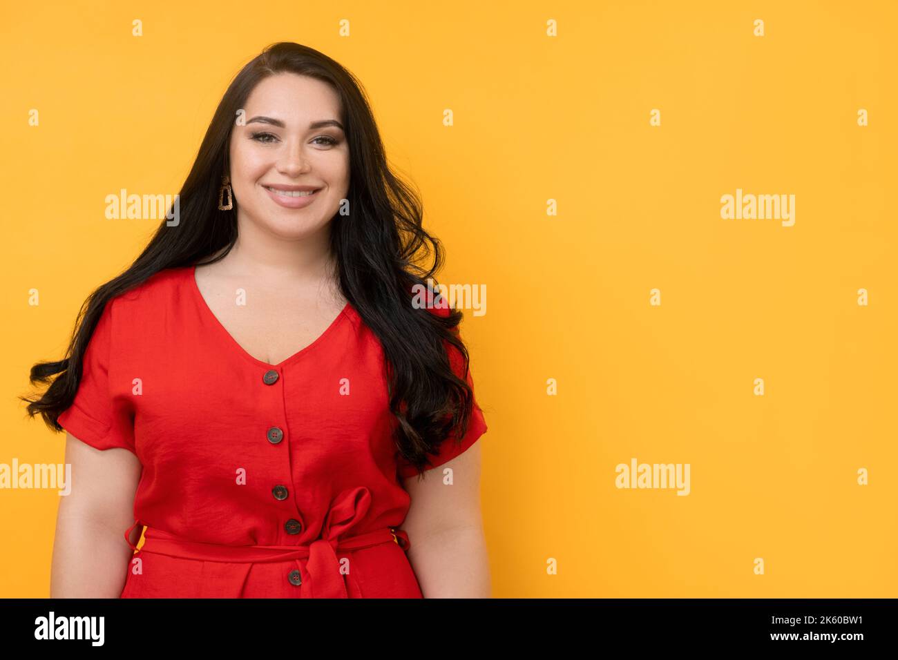 Happy chubby woman hi-res stock photography and images - Alamy