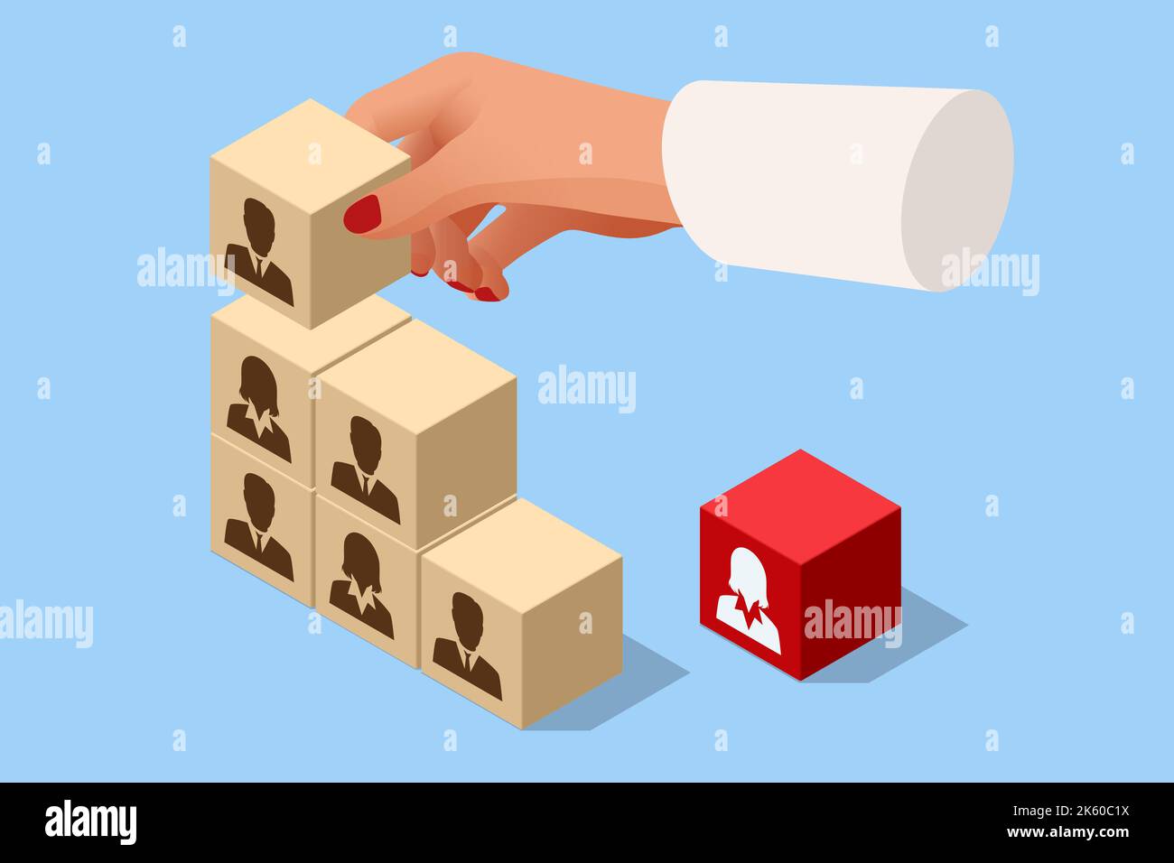 Isometric Organisational Restructuring Staff Unemployment Job Cuts