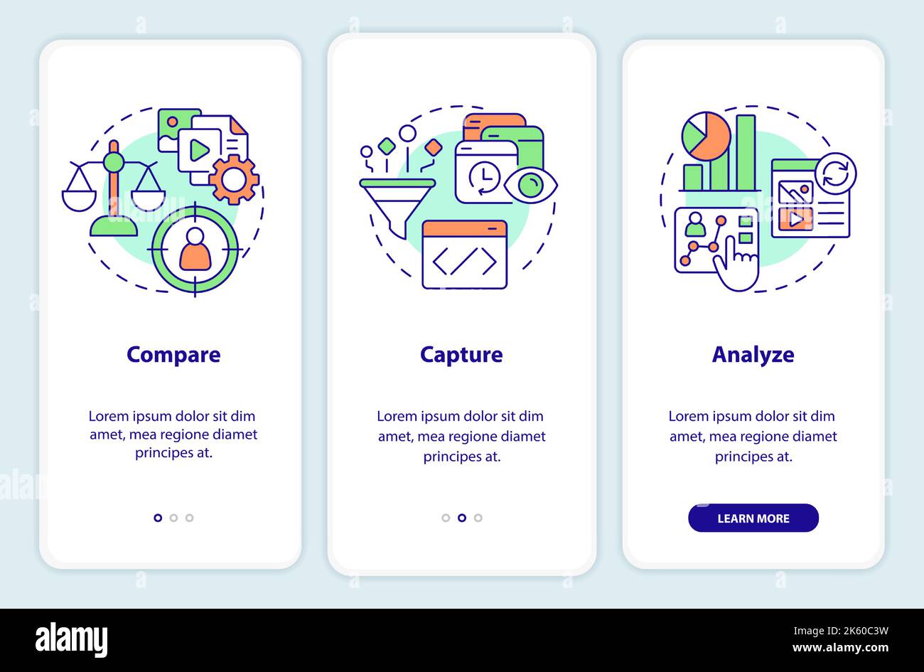 Successful personalized marketing plan onboarding mobile app screen ...