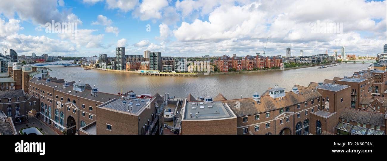 Panoramic Photo of The River thames and Sands End from Trade Tower in ...
