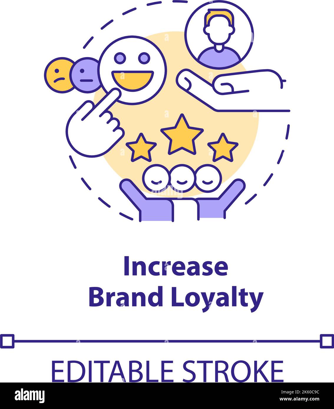 Increase brand loyalty concept icon Stock Vector Image & Art - Alamy