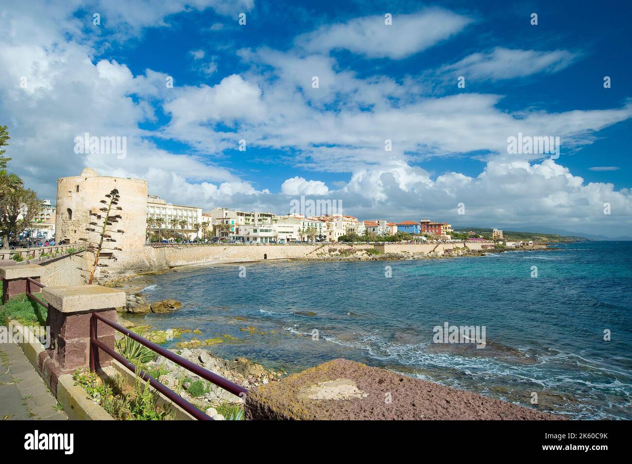 Lungomare Dante view from Bastioni Colombo and Torre Sulis or Torre ...