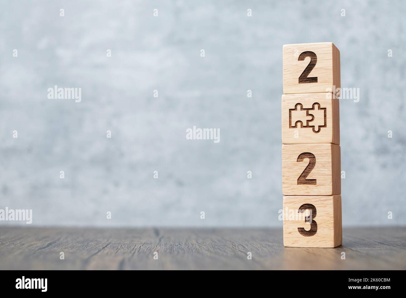 2023 block with jigsaw puzzle icon. Business Process, Team, teamwork ...