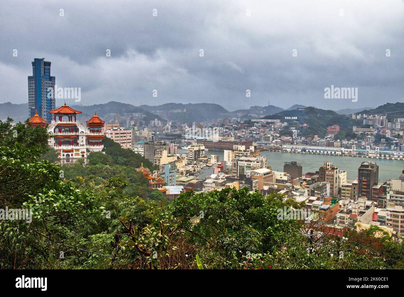 Keelung, Taiwan - urban cityscape. Modern city of Keelung Stock Photo ...