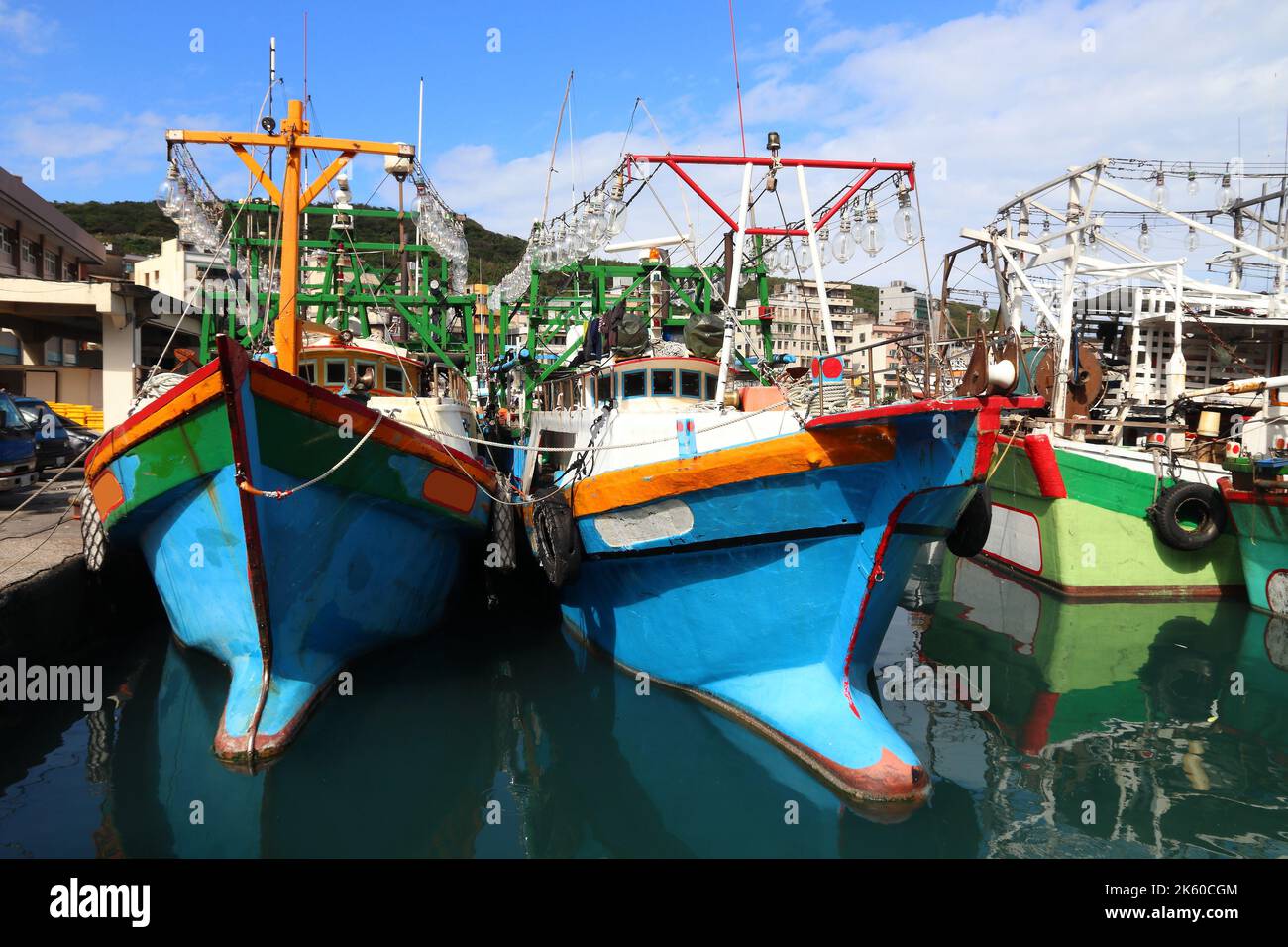 Guilou fishing harbor in Wanli district of New Taipei, Taiwan Stock ...