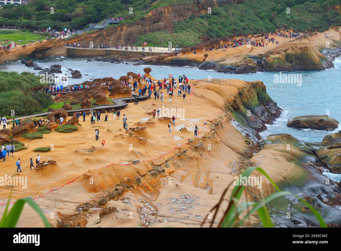 YEHLIU, TAIWAN - NOVEMBER 24, 2018: People visit Yehliu Geopark in ...