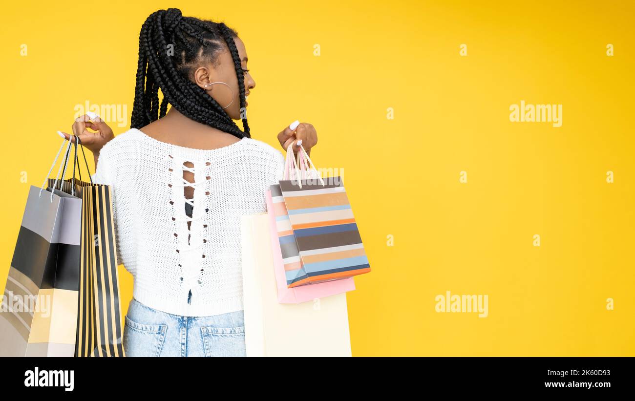 sale shopping discount banner woman bags Stock Photo - Alamy