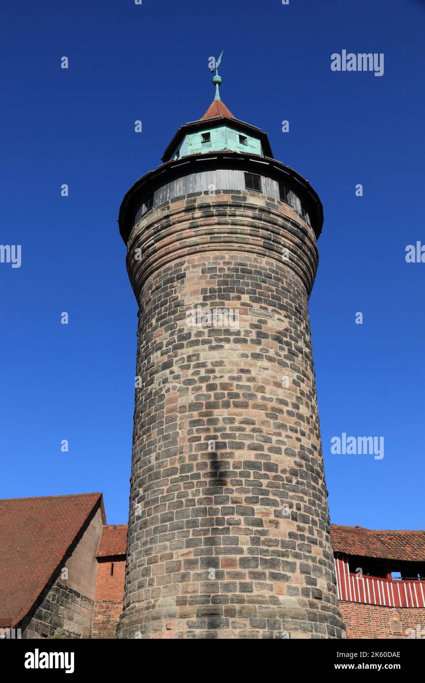 Nuremberg Castle - medieval Sinwell Tower. Landmark in Germany Stock ...
